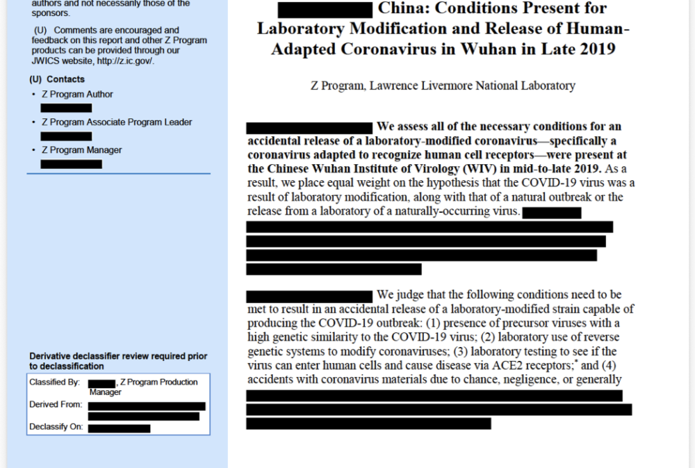 DOE Assessment Found Wuhan Lab Was Ripe For Coronavirus Release